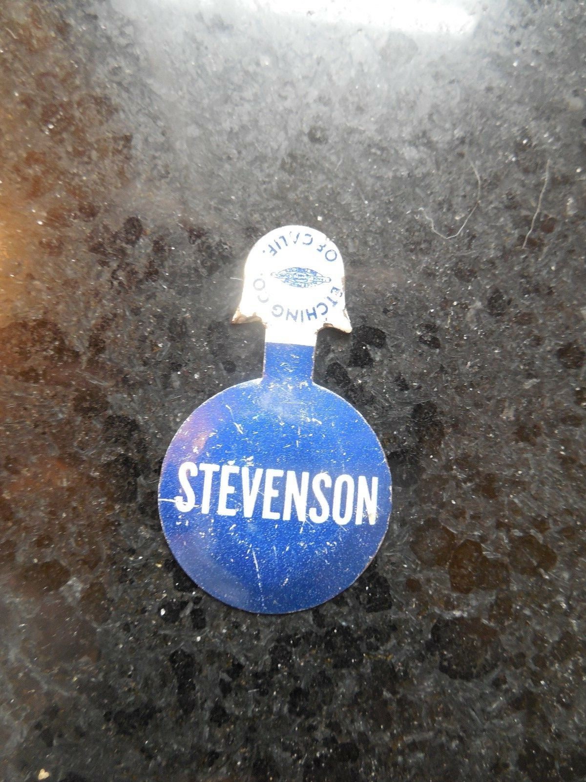 Adlai Stevenson Presidential 1956 Tab Pin Back Political Campaign ...