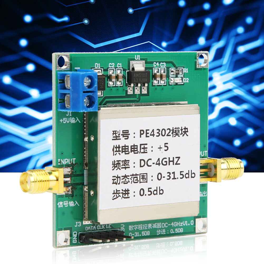 PE4302 Digital RF Attenuator Module RF High Linearity 0.5dB Stepping ...