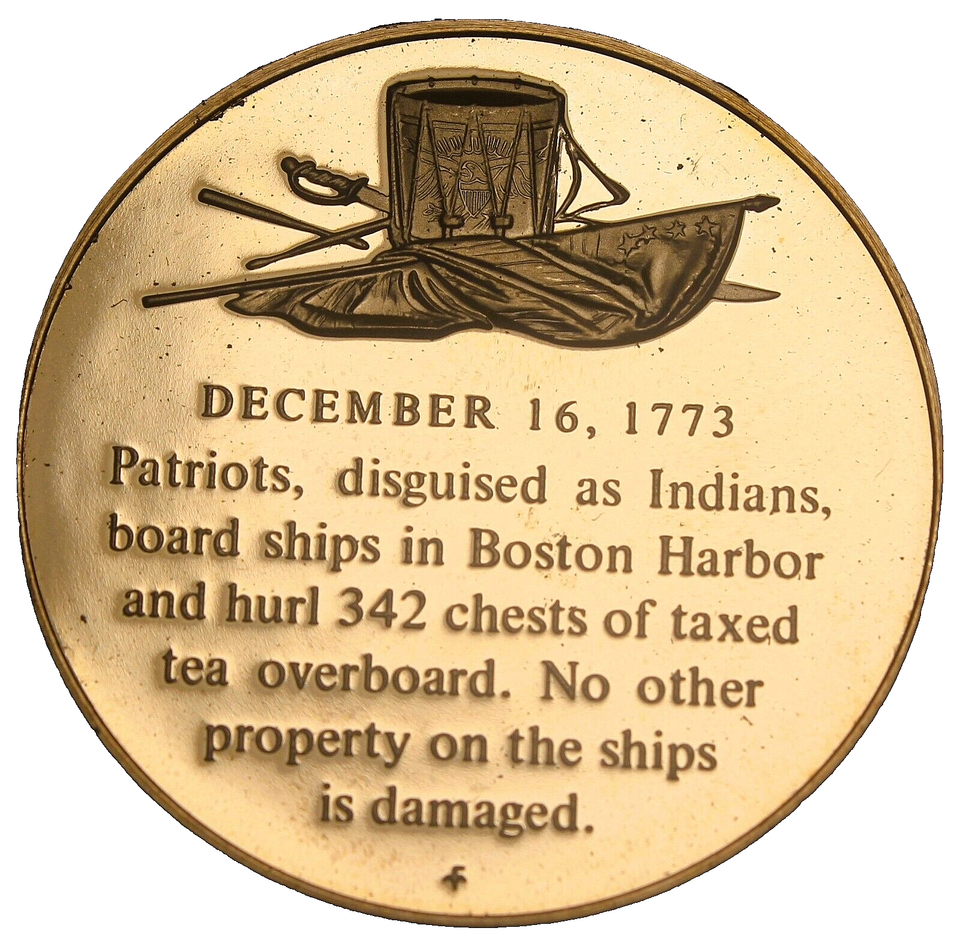 American Revolution 1773~Boston Tea Party~342 Chests of Tea~Bronze ...