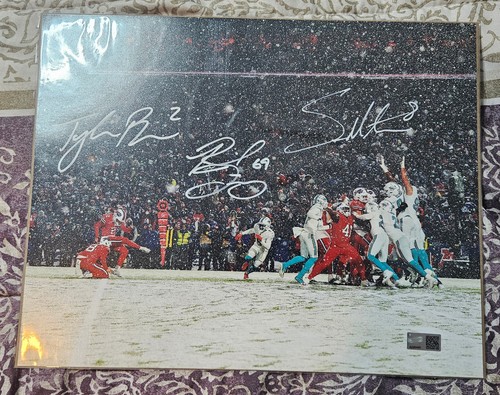 BUFFALO BILLS TYLER BASS, REID FERGUSON & SAM MARTIN 14 x 11 3X ...