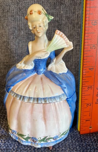 Antique German Half Doll Powder Box Dresser Jar | eBay UK