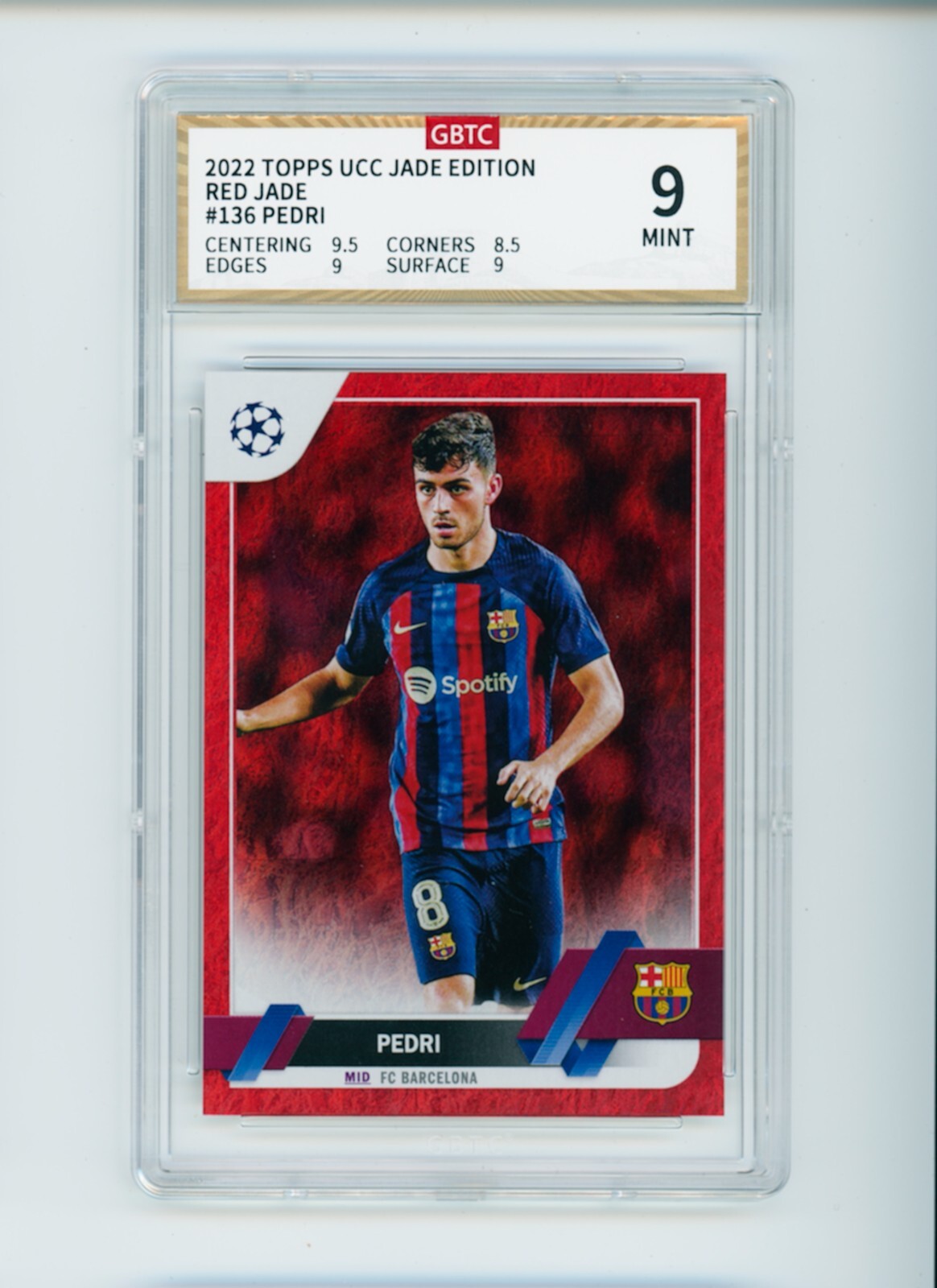 2022-23 Pedri Topps Jade Edition Red Foil FC Barcelona Soccer Card 2/5 ...