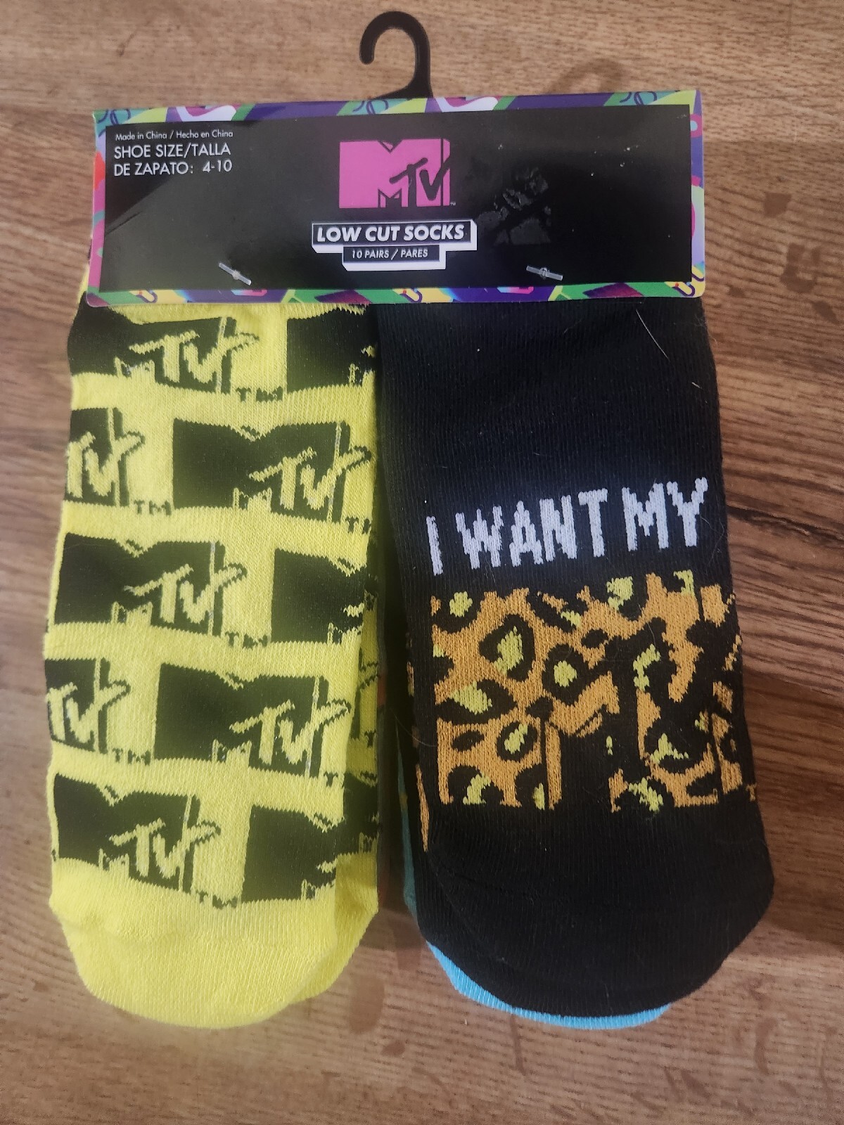 10 Pair MTV Low Cut Women Socks Size 4-10 Music Novelty TV 90s NEW | eBay