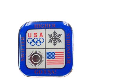 2002 Salt Lake USA Winter Olympic Pin "Swifter Higher Stronger Go USA ...