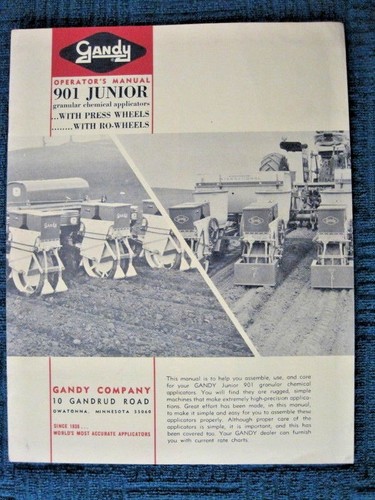 Gandy Operator's Manual 901 Junior Chemical Applicators; Form 901J 171 ...