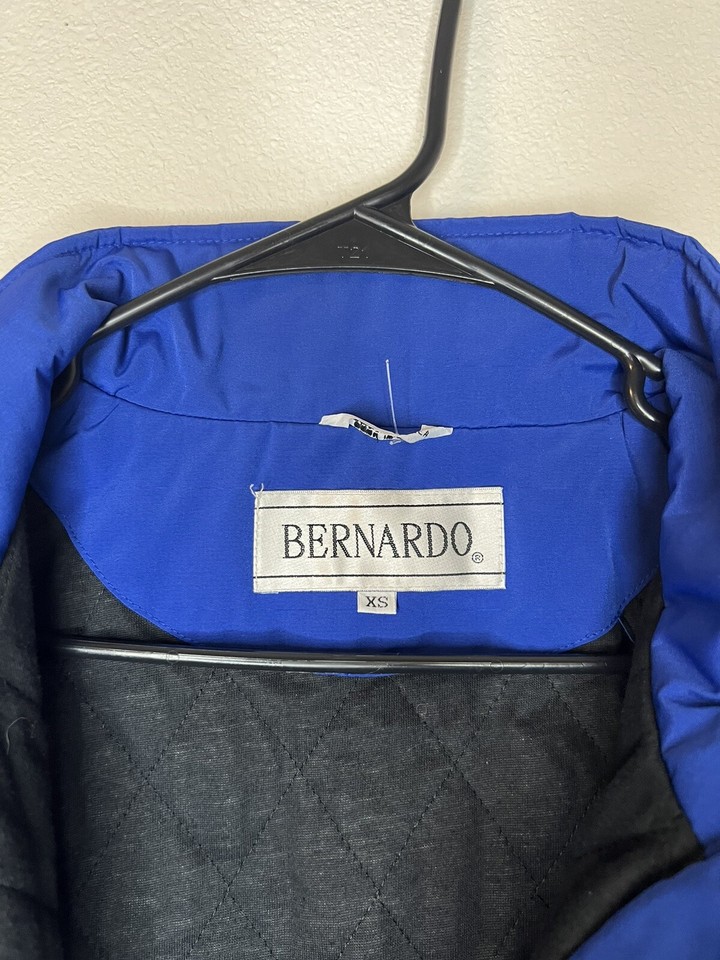 Bernardo Women Puffer Jacket Down Coat Size Extra Small Blue Full Zip ...