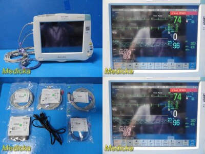Philips Intellivue MP50 Critical Care Monitor W/ Module & Patient Leads ...