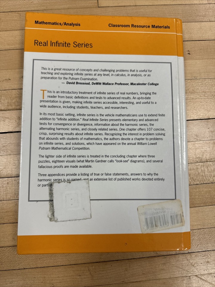 Daniel D. Bonar Michael J. Khoury Jr Real Infinite Series (Hardback ...