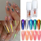 Magic Mirror Powder Holographic Laser Nail Polish Liquid Nail Glitter ...