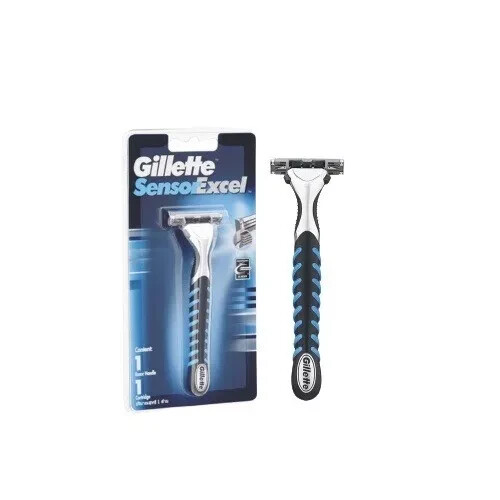 Gillette Sensor Excel Razor Handle + 1 Cartridge - HOLDS WOMENS AND ...