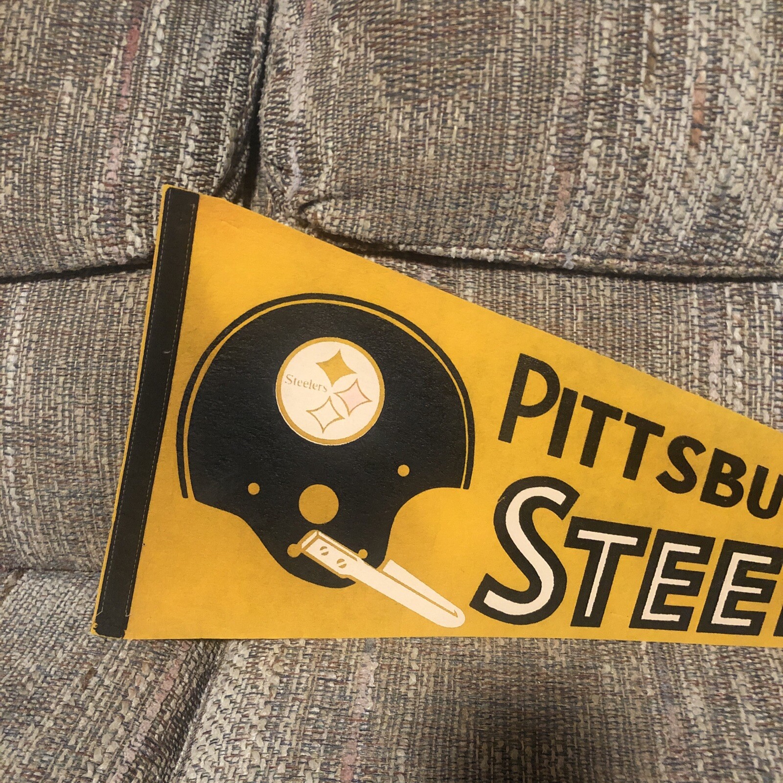 Vintage 1967 Pittsburgh Steelers Single Bar Helmet Pennant Fair ...