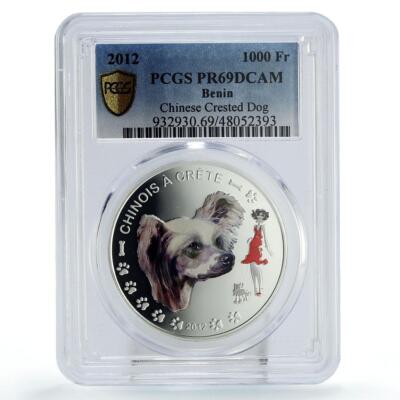 Benin 1000 francs Home Pets Chinese Crested Dog PR69 PCGS silver coin ...