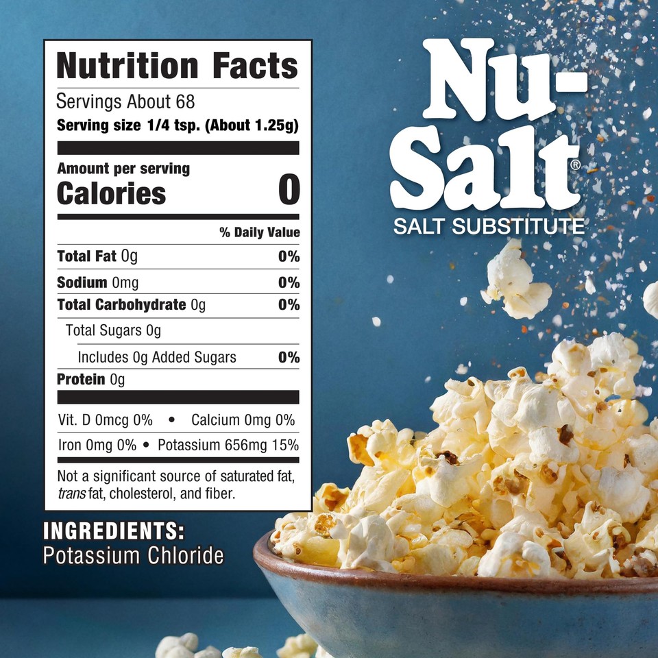 Nu-Salt Sodium-Free Salt Substitute 3 Pack Contains Potassium Chloride ...