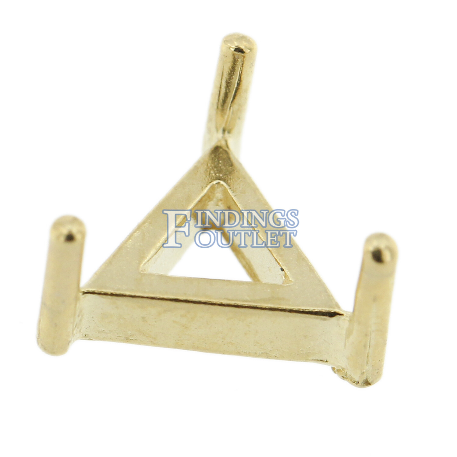 14K Yellow Gold Triangle Low Base Head Setting Mounting 3 Prong 0.12ct ...