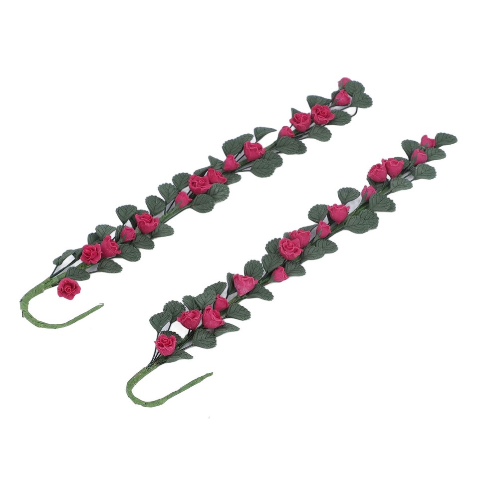 Doll House Rose Vine 2pcs Clay Miniature Swing Vine Ornament For ...