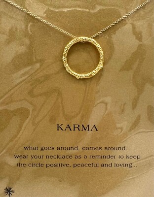 Dogeared KARMA gold dipped charm necklace | eBay