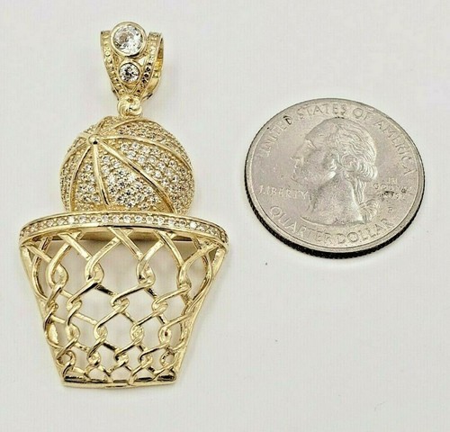 10KT Yellow Gold* Basketball Hoop with Stones Pendant/Charm | eBay