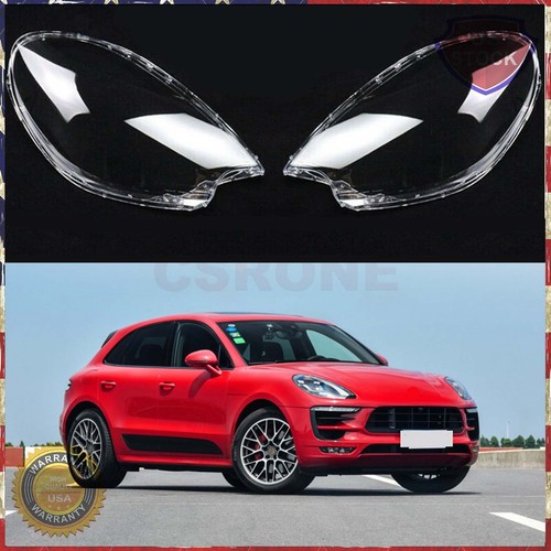 A Set Front Headlight Cover Clear + Sealant Glue For 2014-2017 Porsche ...