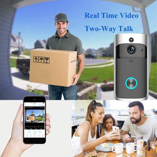 Smart Wireless WiFi Ring Doorbell Intercom Video Camera Door Bell ...