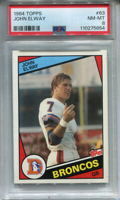 1984 Topps #63 John Elway Rookie PSA 8 NM-MT Denver Broncos | eBay
