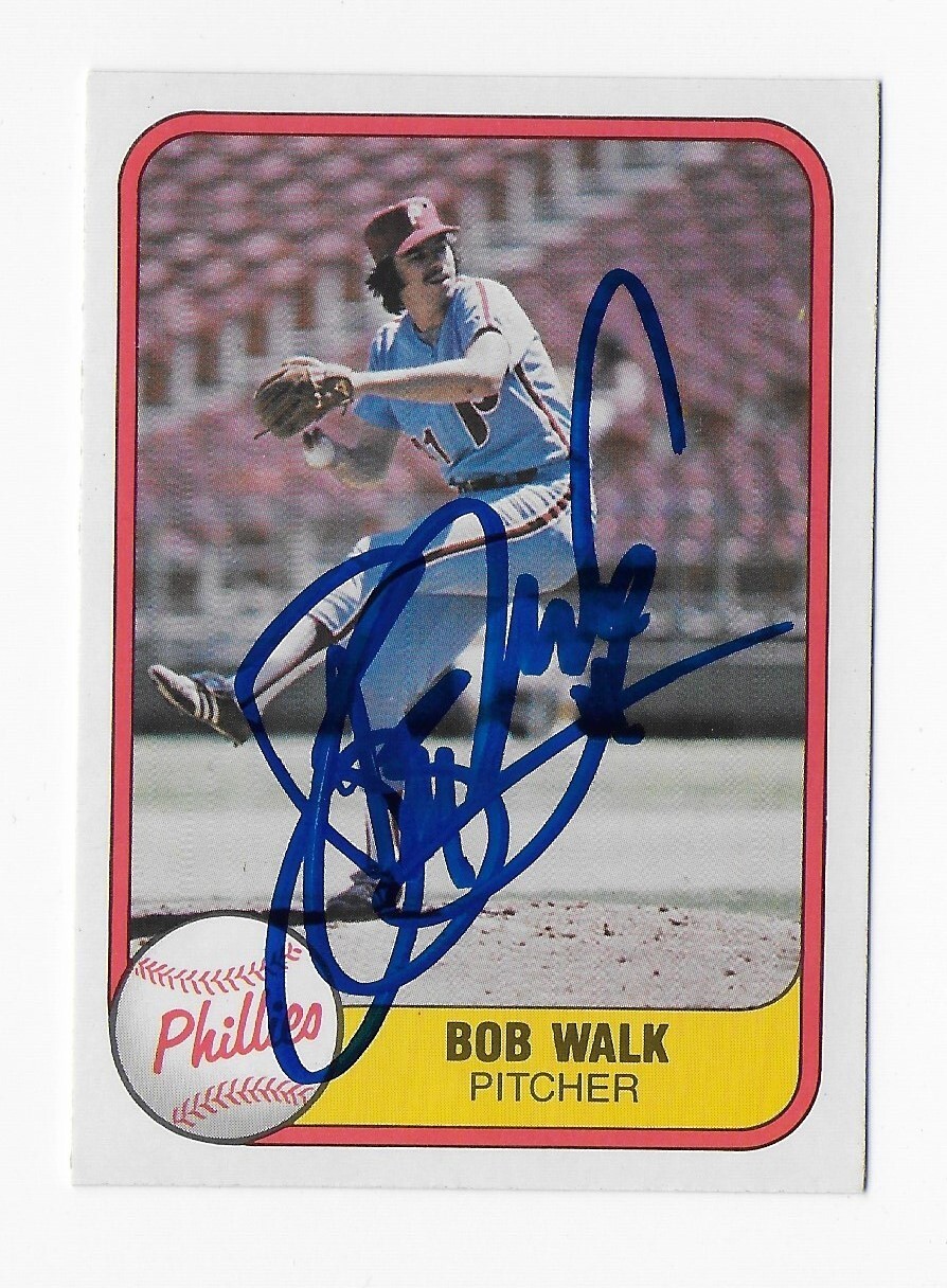 1981 FLEER BOB WALK PHILLIES BRAVES PIRATES AUTOGRAPHED SIGNED BASEBALL ...
