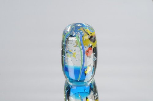 M Design Art Hand GlassFish Family Glass Paperweight | eBay