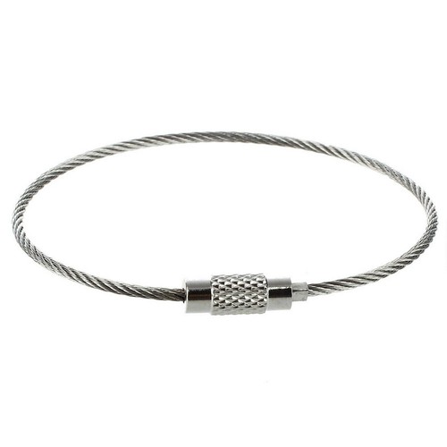 Heavy Duty Keyring Screw Locking Wire Key Ring Keychain Cable Stainless ...