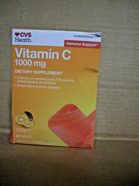 Packets Orange Flavored CVS Vitamin C 1000mg Immune Support Exp 3/2019 ...