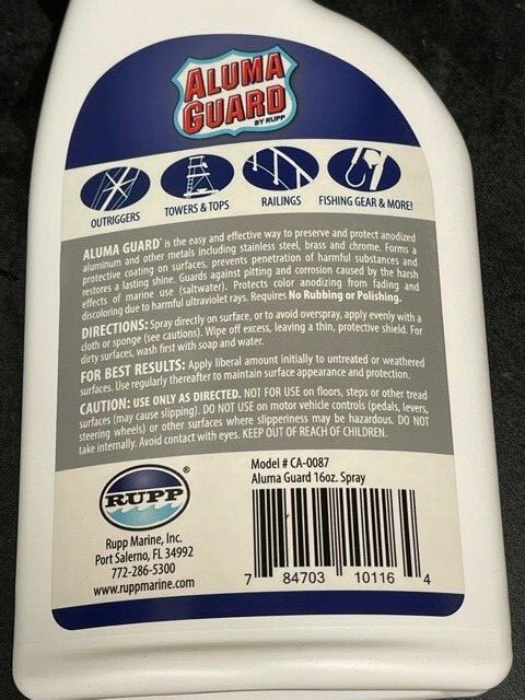 Rupp Aluma Guard 16oz Spray Bottle Aluminum Protectant Boat Outfitting ...