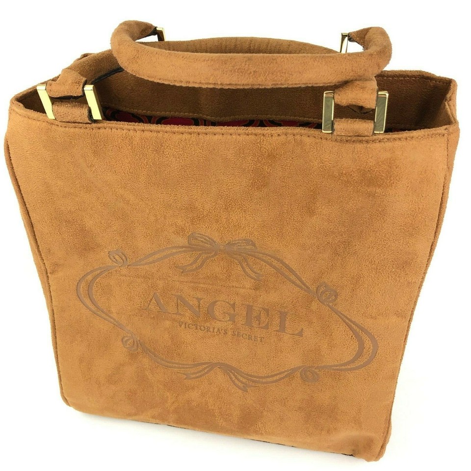 Victoria's Secret Angel Bag Tan Faux Suede Fabric with Satin Interior ...