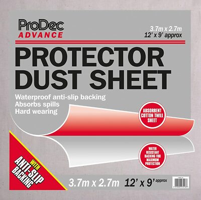 ProDec Advance 12' x 9' Water Resistant Protector Dust Sheet For ...