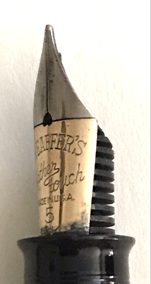 Vintage SHEAFFER CADET Plunger Fountain Pen GREEN 14K Feather Touch #5 ...