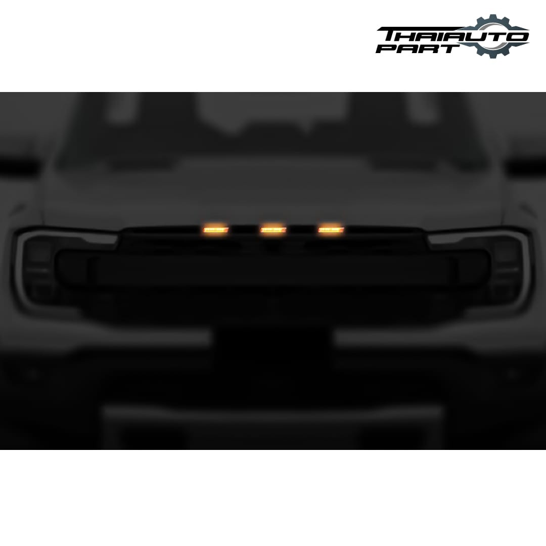 AMBER LED FRONT GRILLE LIGHT 3PCS FIT FORD RANGER RAPTOR P703 2022-2024 ...