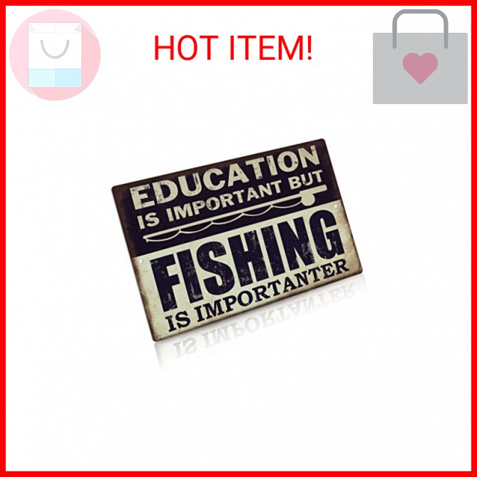 Decor Funny Fishing Metal Tin Sign, But Fishing Is Importanter Lake ...