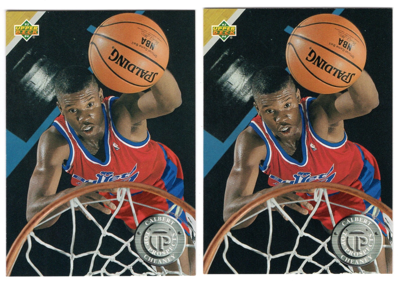 (2) 1993-94 UPPER DECK TOP PROSPECTS CALBERT CHEANEY CARD #487 LOT **NM ...