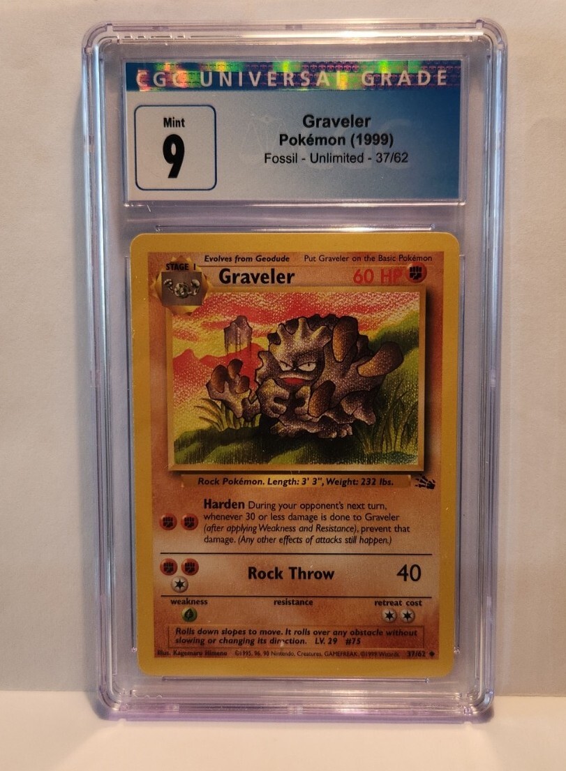 1999 Pokemon TCG: Graveler Fossil Unlimited 37/62 Uncommon CGC Mint 9 ...