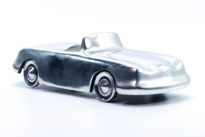 Racing Car Model Cast Aluminum Collectible Porsche Healey Silver | eBay