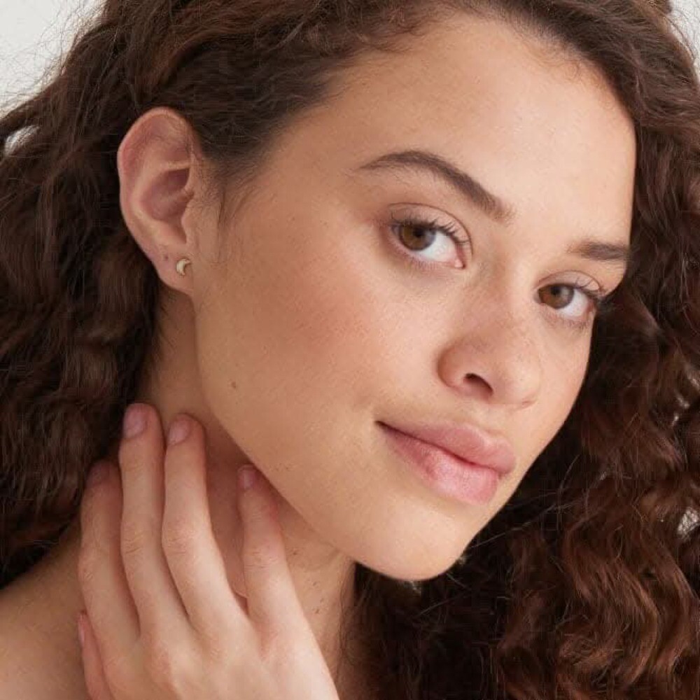 Moon Gold Stud Earrings E030-01G | eBay UK