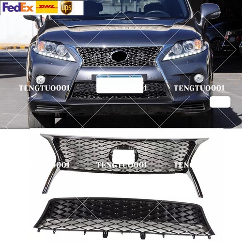 2Pcs For Lexus RX350 2013 2014 2015 Front Bumper Upper Grille & Lower ...