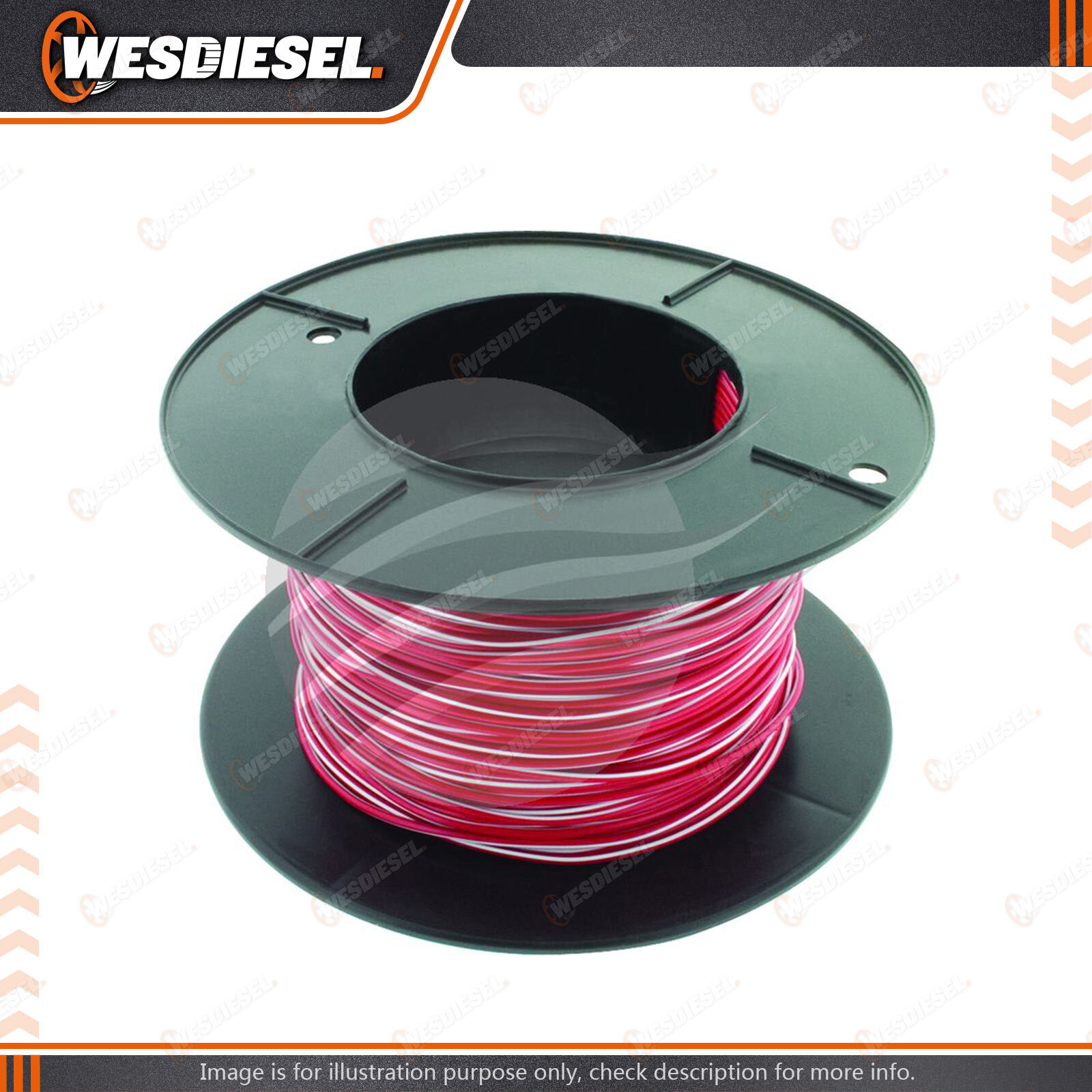 Tycab 4mm Single Core Trace Cable Red White Length 100m (23 / 0.32 ...