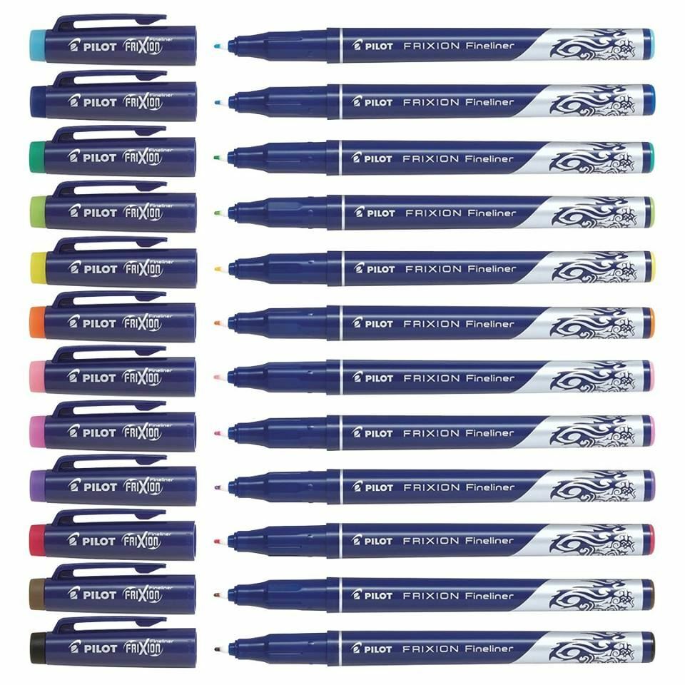 Pilot Frixion Eraseble Fineliner SW-FF Marker Pen 1.3mm - All 12 ...