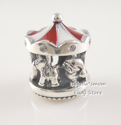 CHRISTMAS CAROUSEL Authentic PANDORA Red Enamel Charm 798435C01 NEW w ...