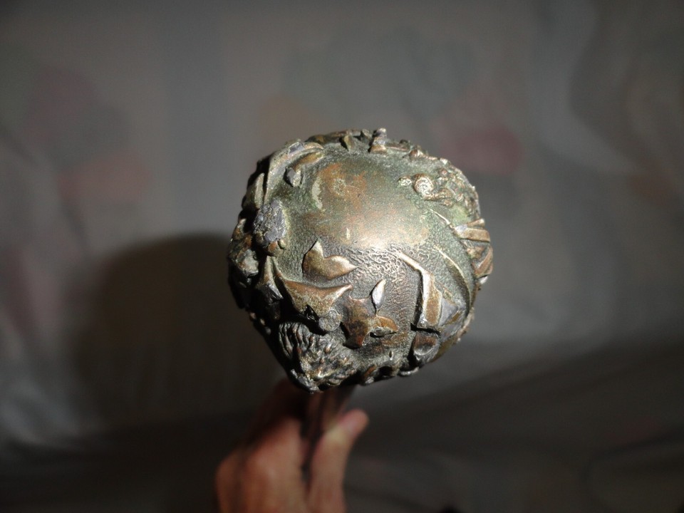 Vintage Antique DEWAR HIGHLANDER Heavy Metal Knob Walking Stick Cane ...