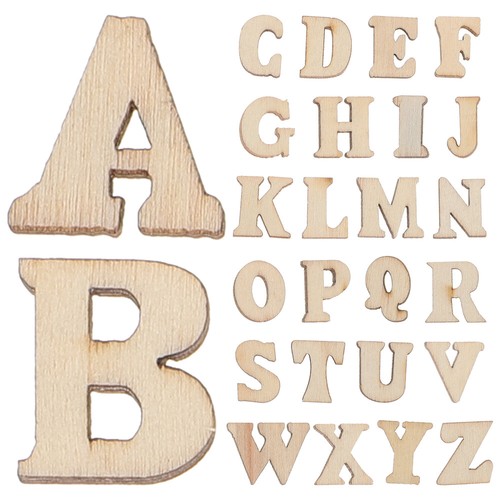 200 Pcs Alphabet Letters Log Buckle Office Wood Crafting Toys Wooden ...