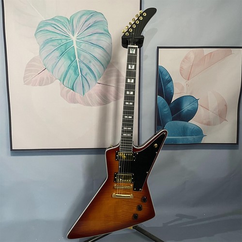 Flamed Maple Top Explorer Electric Guitar Mahogany Neck HH Pickups 6 ...