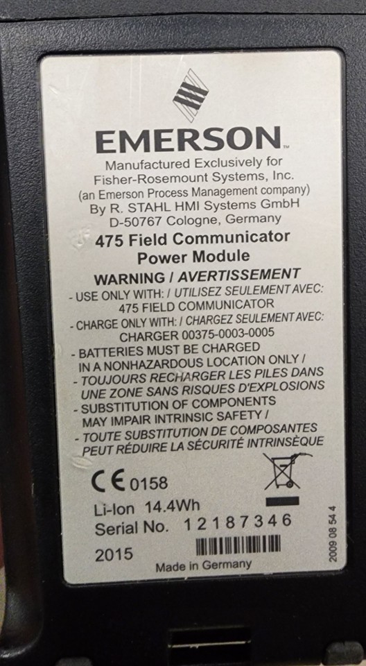 Emerson HART 475 Ver 3.9 Field Communicator Silver Edition w/CHARGER w ...