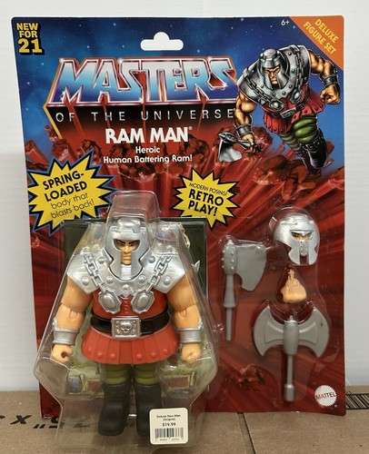 Mattel Masters of the Universe RAM MAN Figure Heroic Human MOTU New for ...