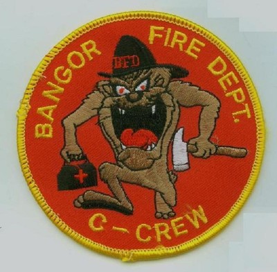 WORLD POLICE FIREFIGHTER PATCH: Bangor Fire Department Tasmanian Devil ...