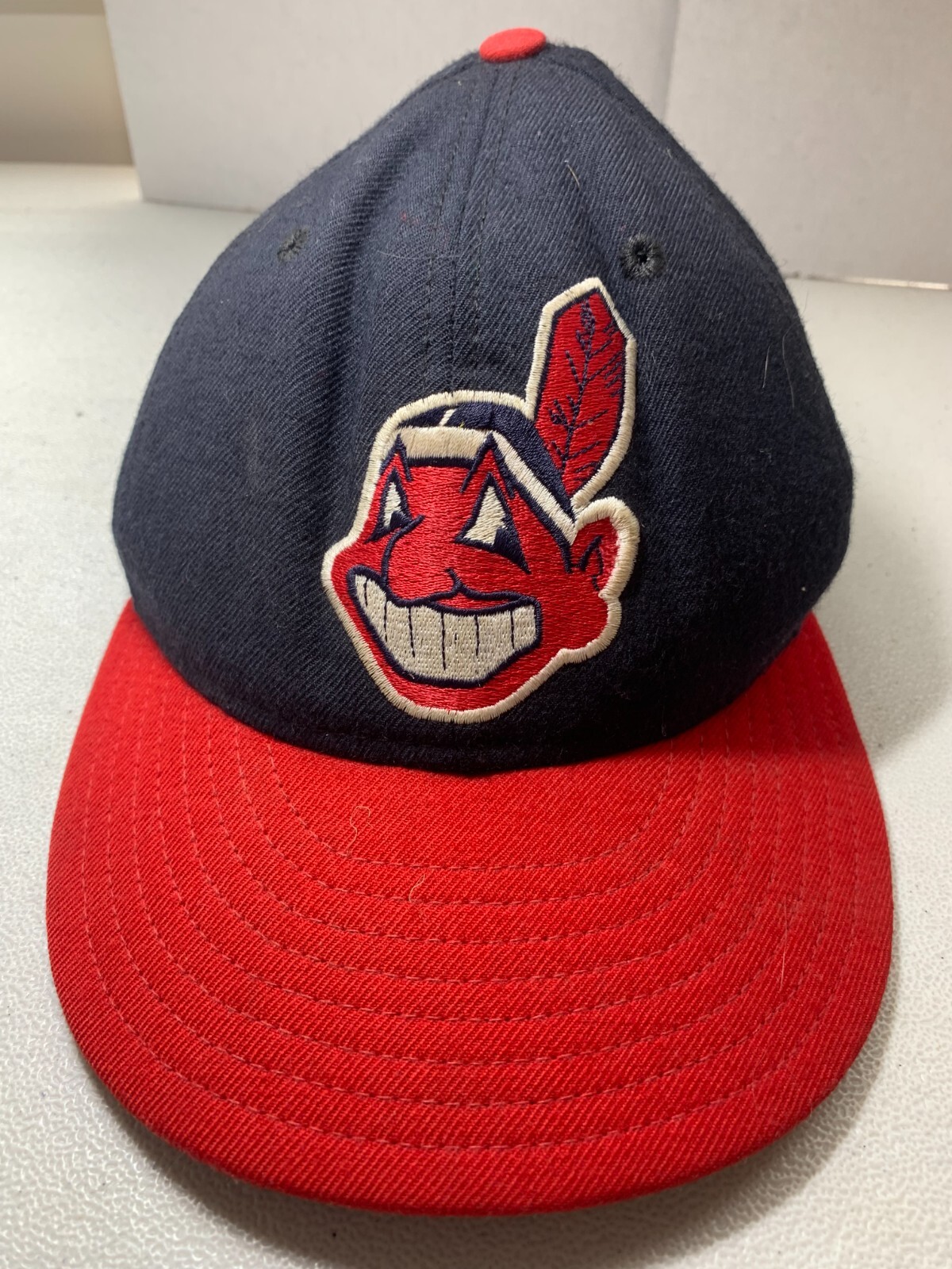 Vintage 90s Cleveland Indians New Era 100% Wool USA 6 7/8 Fitted ...