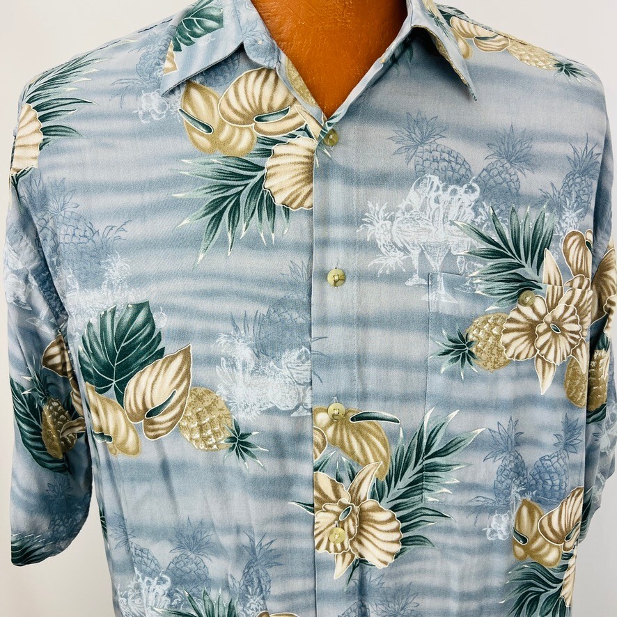 Campia Moda Hawaiian Aloha L Shirt Pineapple Tiki Dri… - Gem